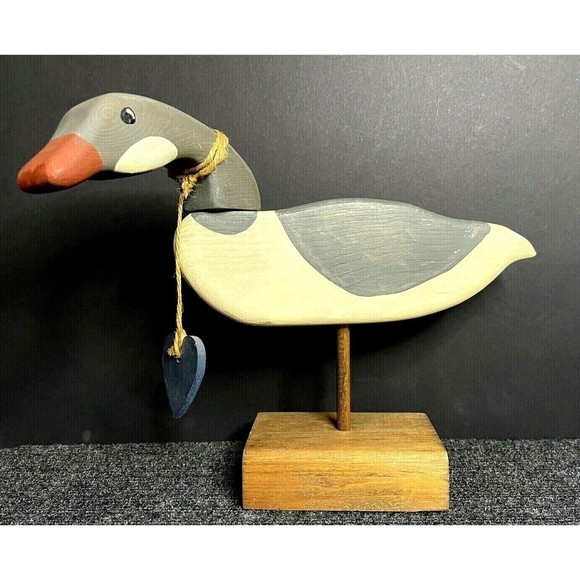 Accents | Folk Art Wooden Goose Hand Made Painted Articulated Head Body ...